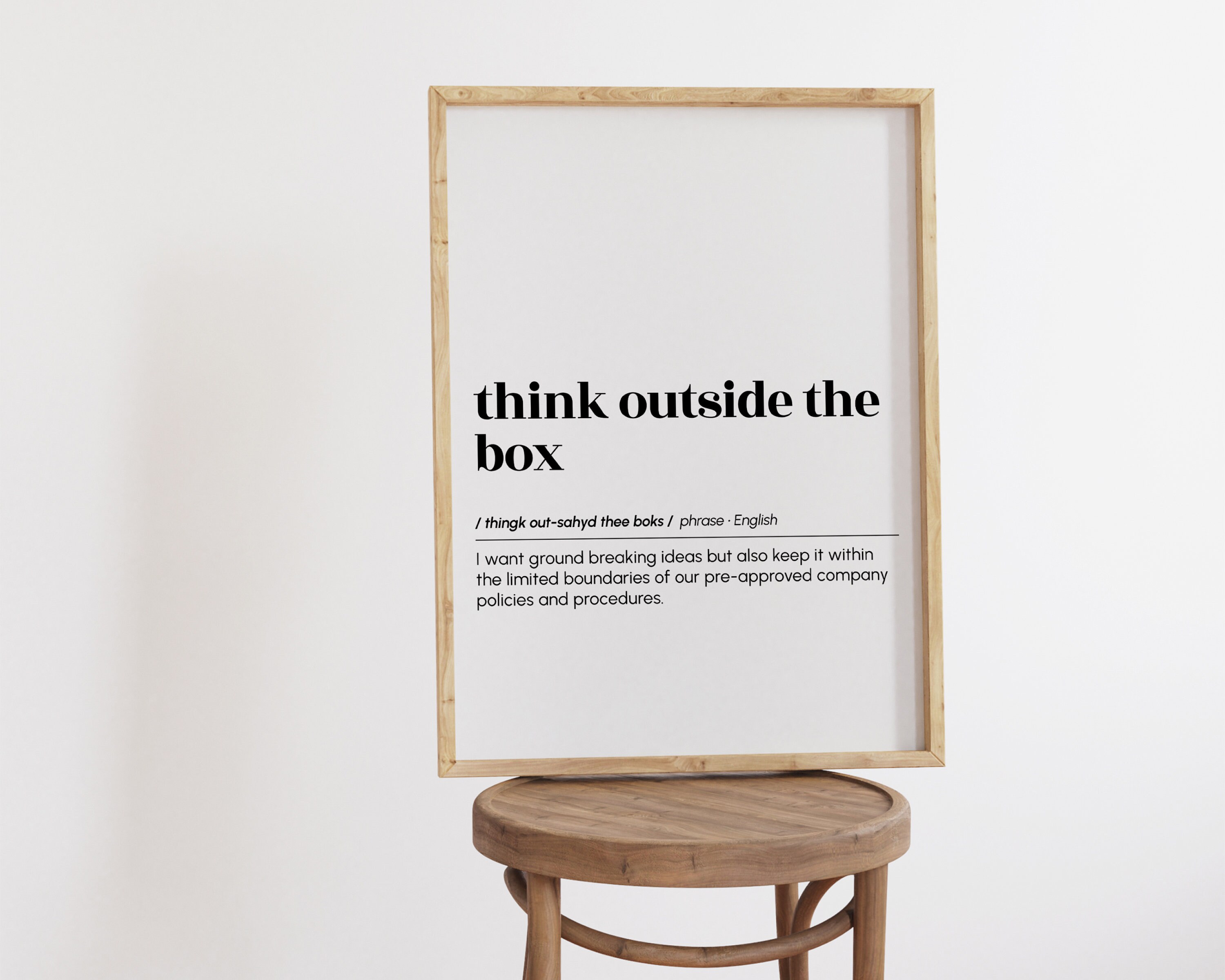 Think Outside the Box Definition Print, Funny Manager Gift, Sarcastic ...