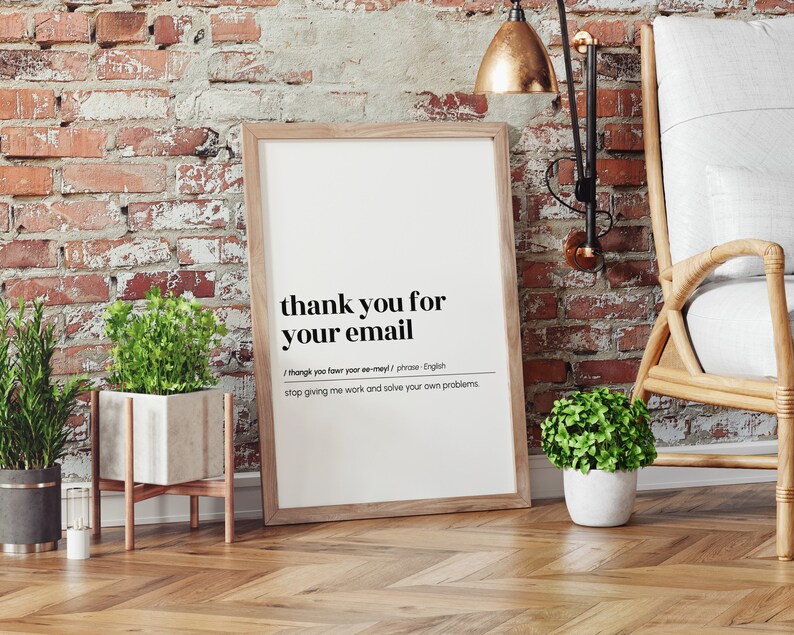 Funny Definition Print, Common Email Phrase, Office Wall Art, Home ...