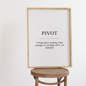 Pivot Meaning, Motivational Wall Art, Hustle Art, Inspiring Gift for ...
