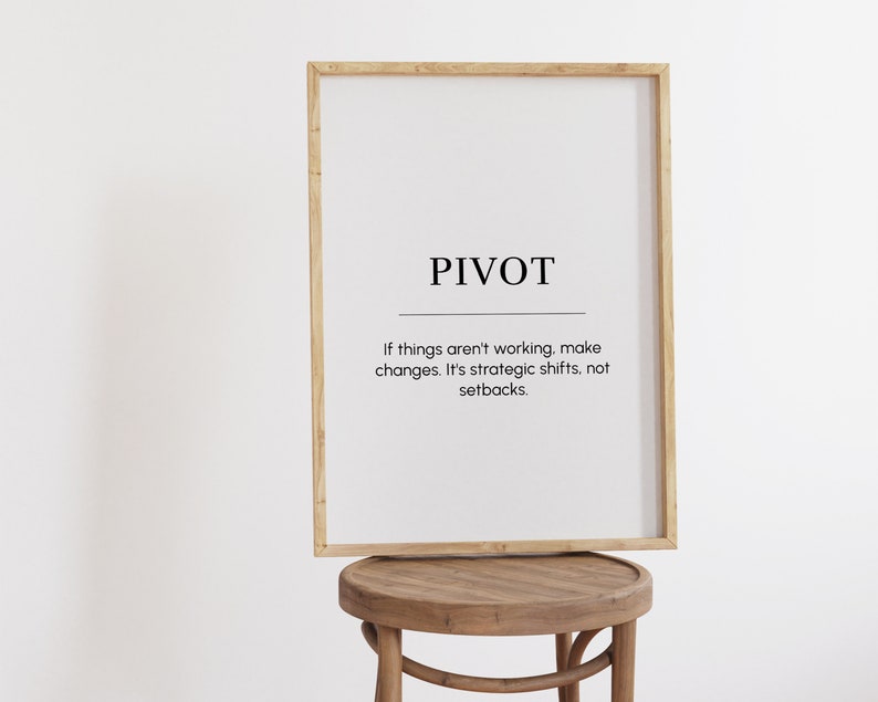 Pivot Meaning, Motivational Wall Art, Hustle Art, Inspiring Gift for ...