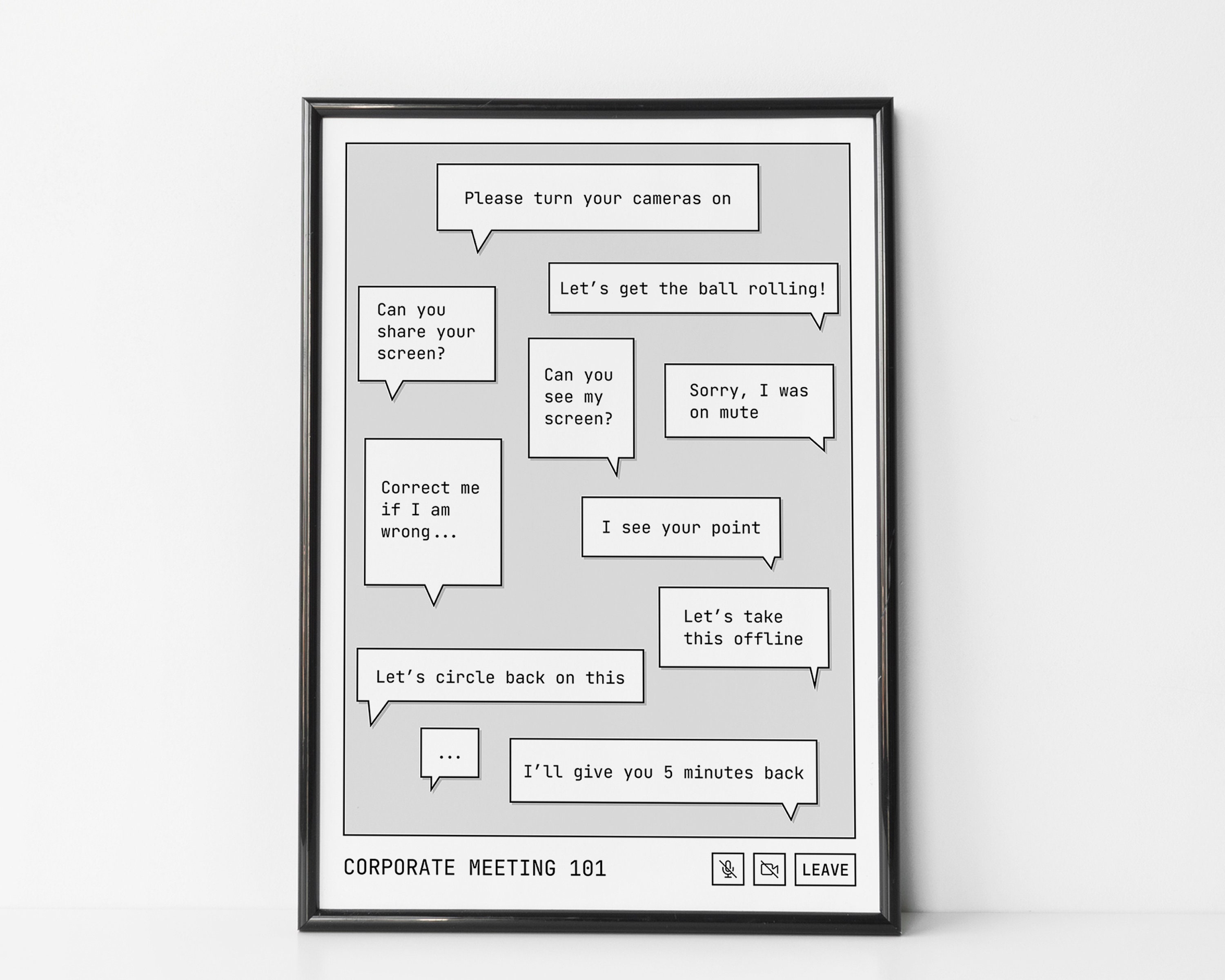 Corporate Meeting Phrases, Funny Office Poster, Office Decor, Cubicle ...