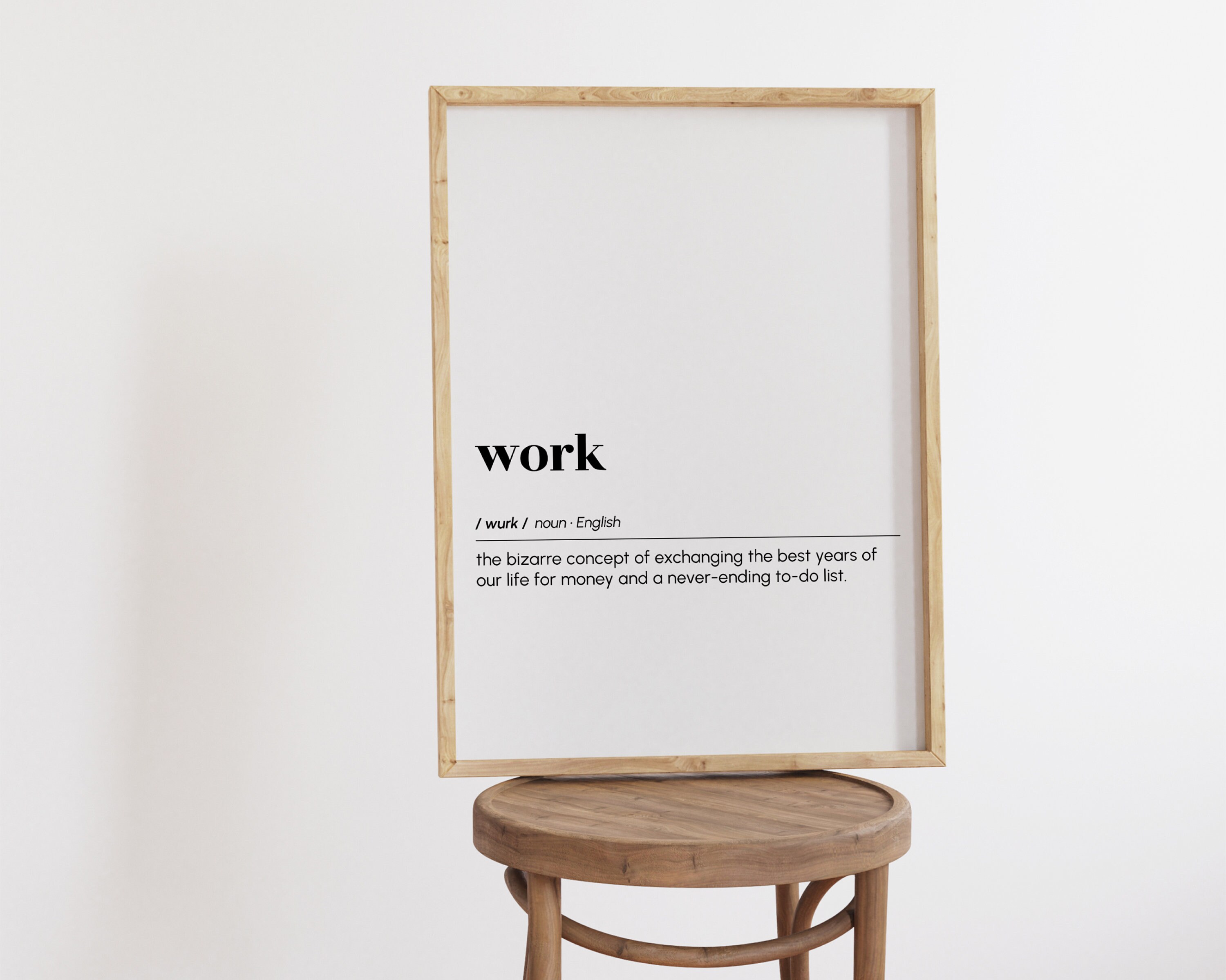 Funny Office Decor, Work Definition Print, Office Wall Art, Funny ...