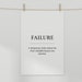 Failure, Motivational Wall Art, Success Quote Poster, Inspirational ...