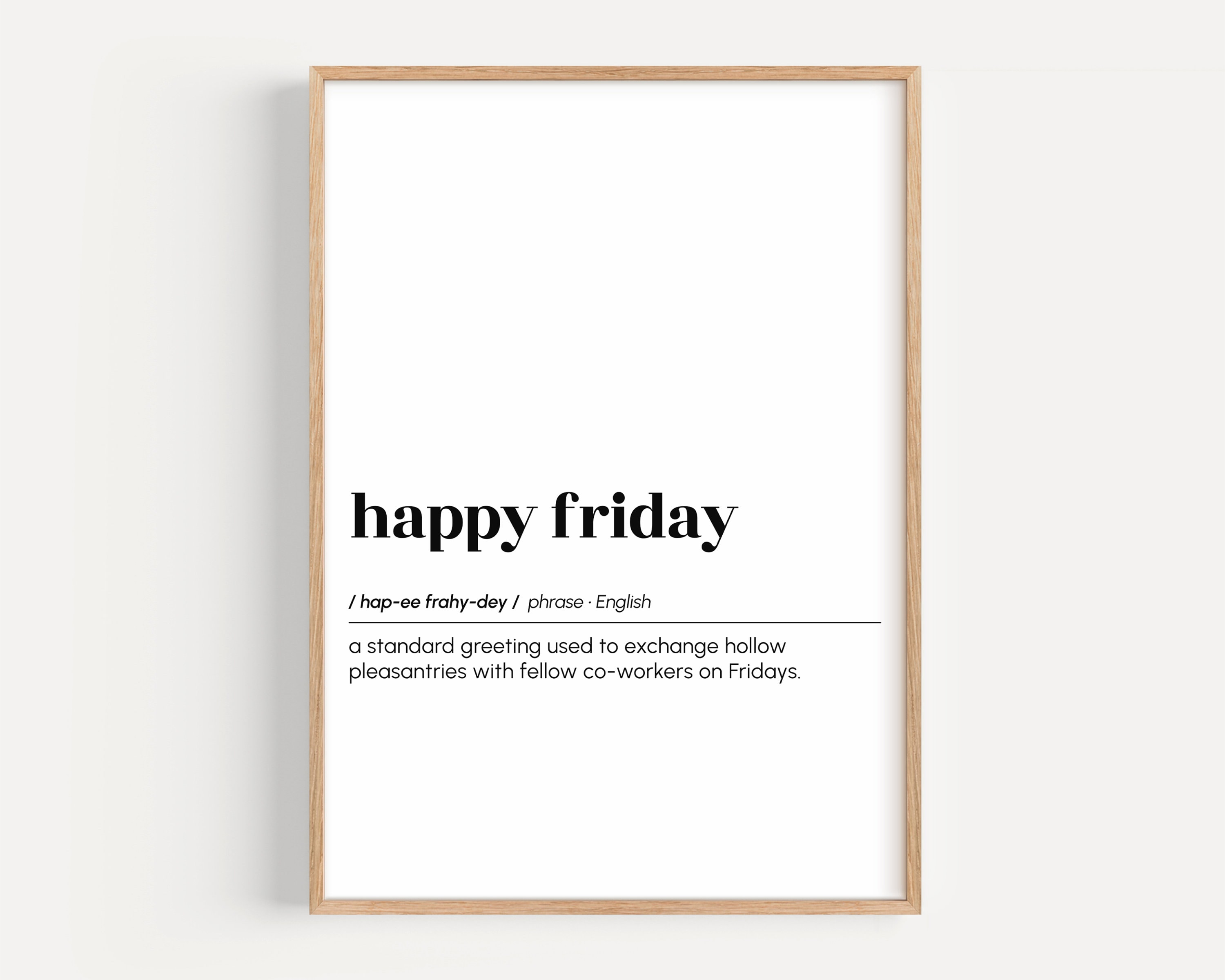 Happy Friday, Funny Cubicle Poster, Meeting Phrases Definition Print ...