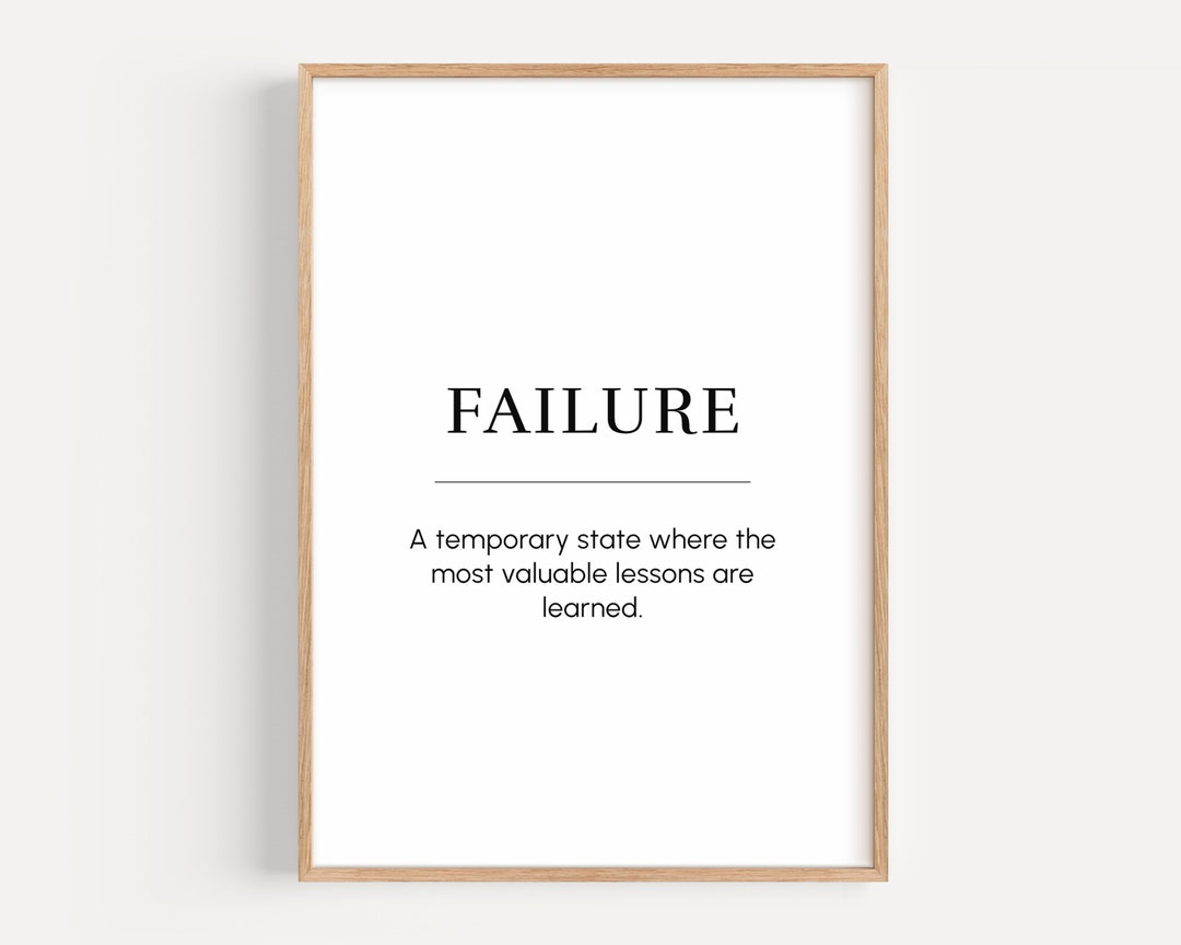 Failure, Motivational Wall Art, Success Quote Poster, Inspirational ...