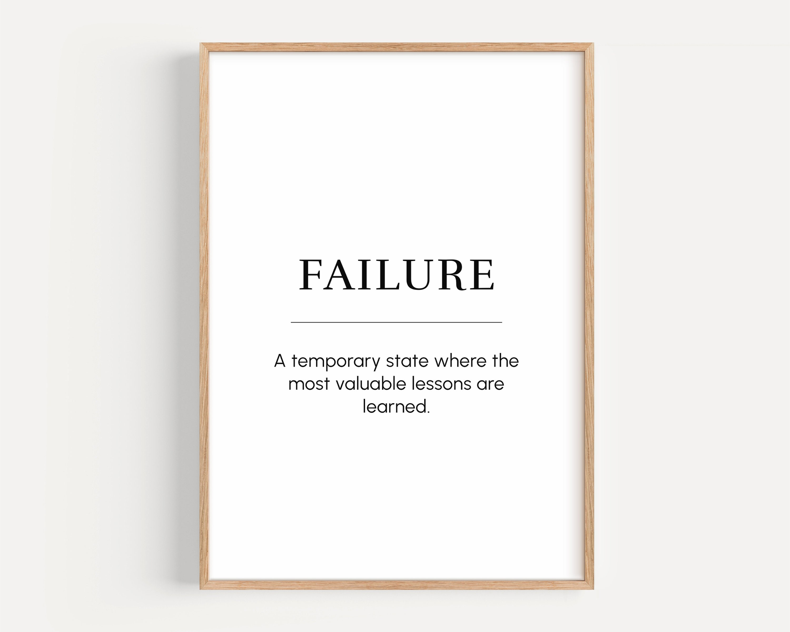 Failure, Motivational Wall Art, Success Quote Poster, Inspirational ...