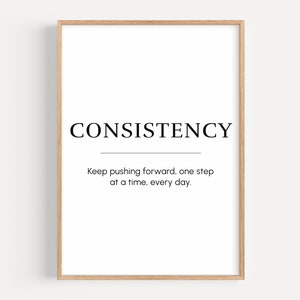Consistency, Motivational Wall Art, Success Quote Poster, Inspirational ...