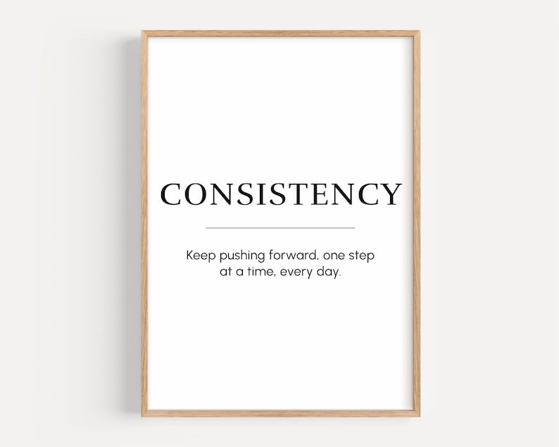 Consistency, Motivational Wall Art, Success Quote Poster, Inspirational ...
