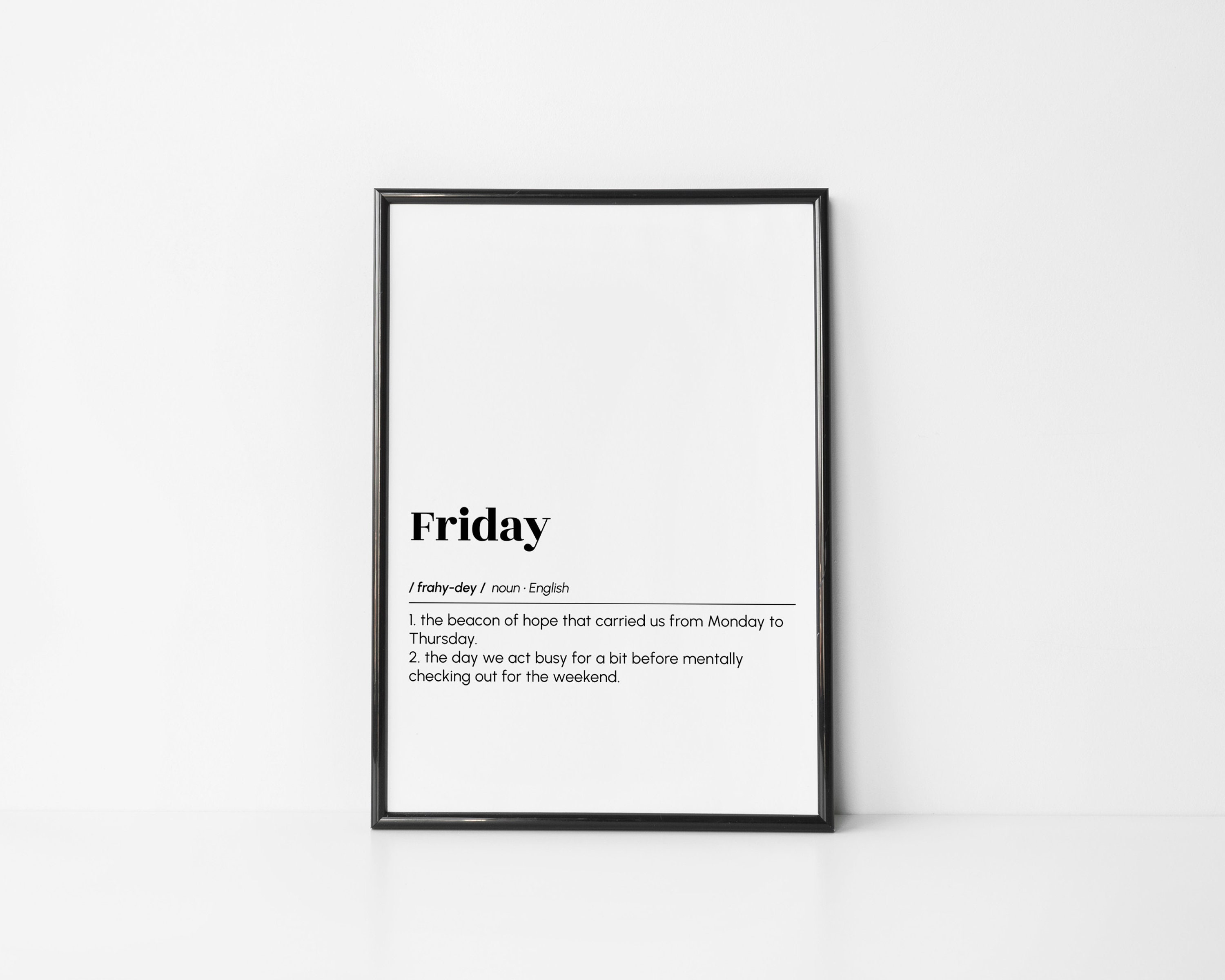Friday Definition Print, Funny Office Decor, Office Wall Art, Home ...