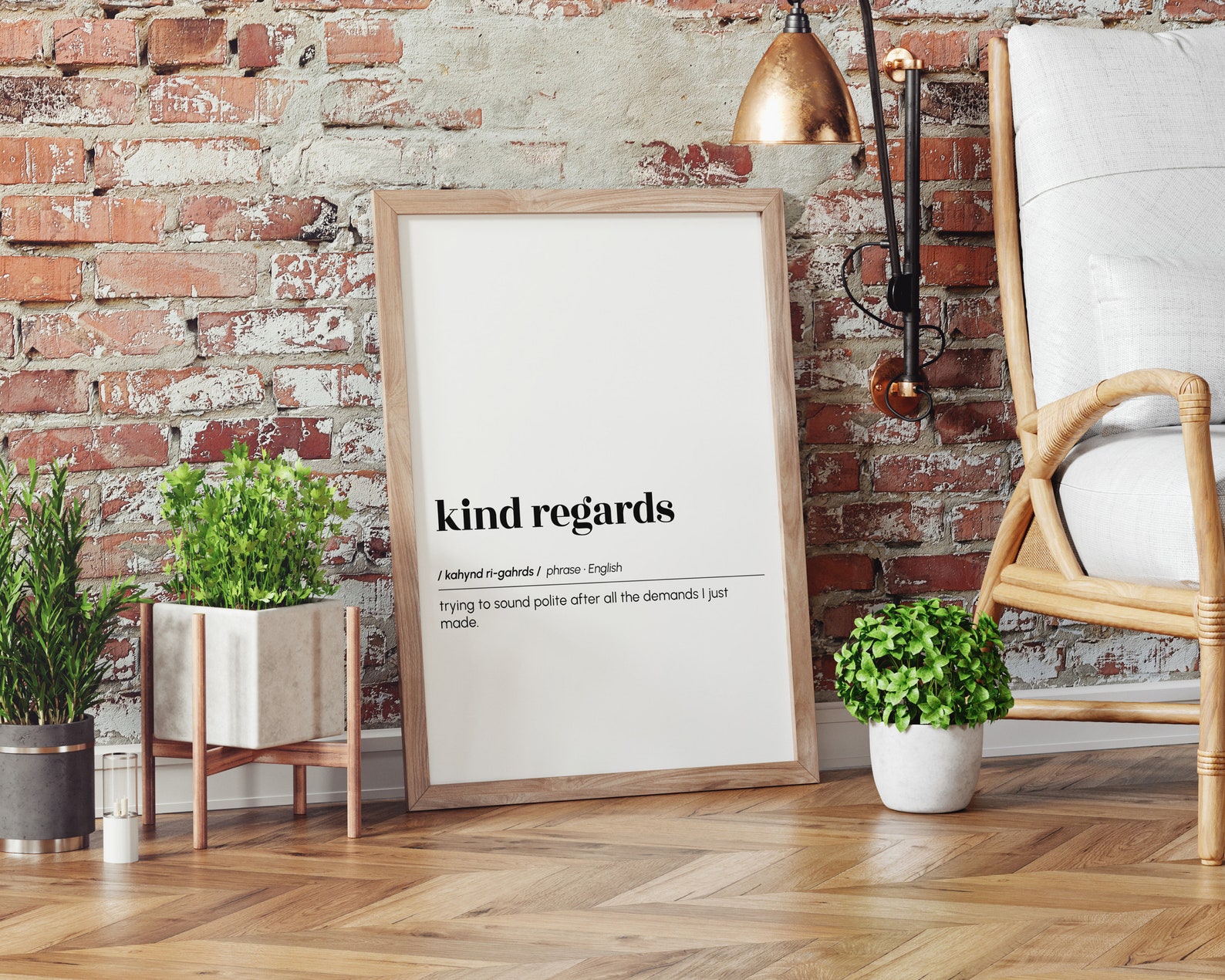 Kind Regards, Funny Definition Print, Office Wall Art, Home Office ...