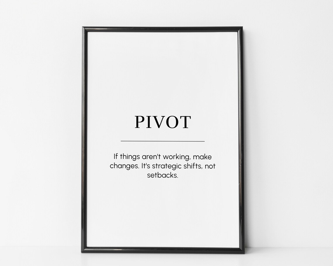 Pivot Meaning, Motivational Wall Art, Hustle Art, Inspiring Gift for ...