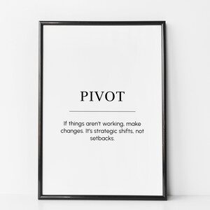 Pivot Meaning, Motivational Wall Art, Hustle Art, Inspiring Gift for ...