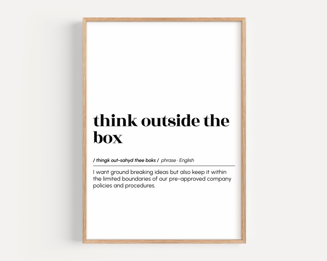 Think Outside the Box Definition Print, Funny Manager Gift, Sarcastic ...