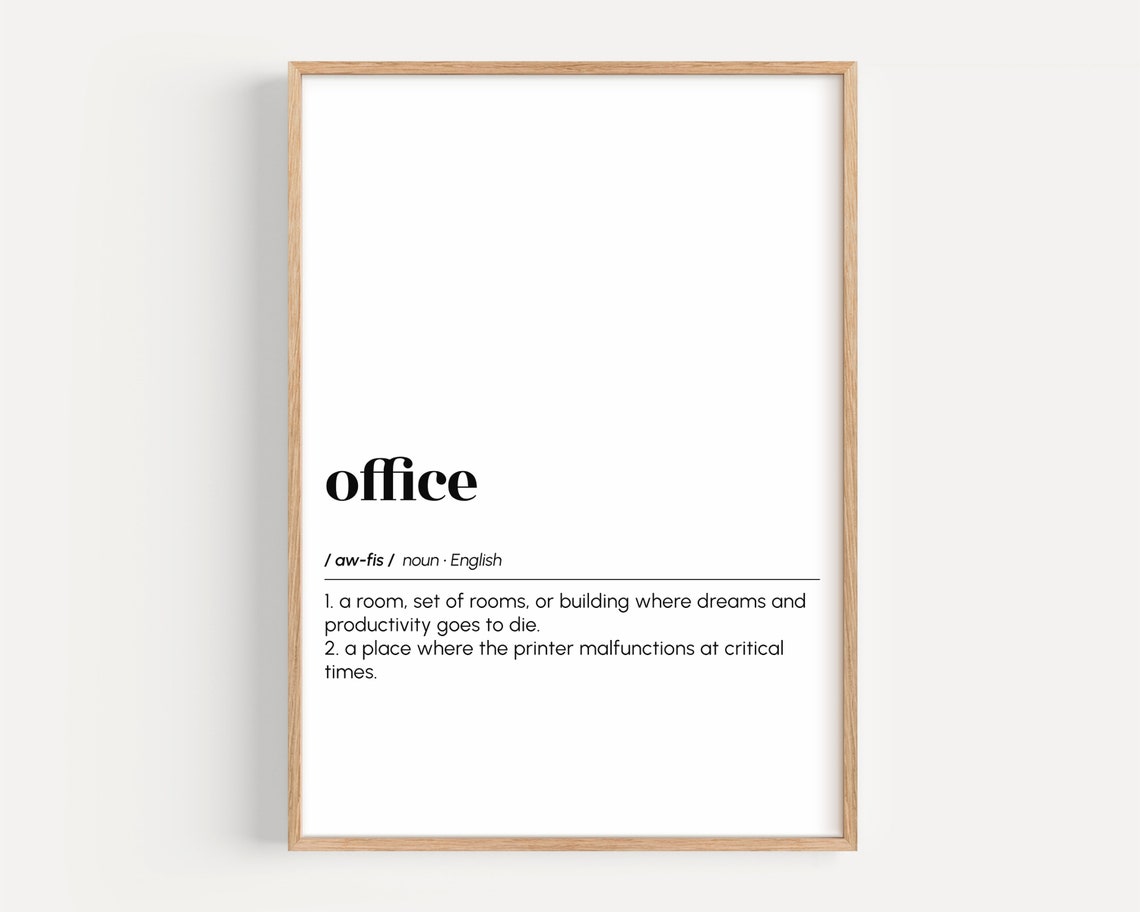 Office Definition Print Funny Office Decor Office Wall Art - Etsy