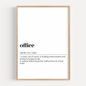 Office Definition Print Funny Office Decor Office Wall Art - Etsy