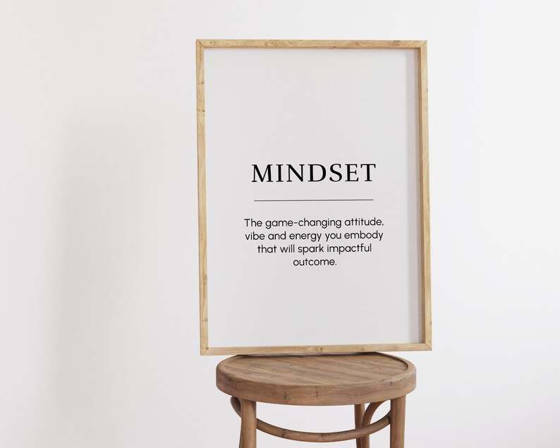 Mindset, Inspirational Wall Art Print, Motivational Quote Decor, Poster ...