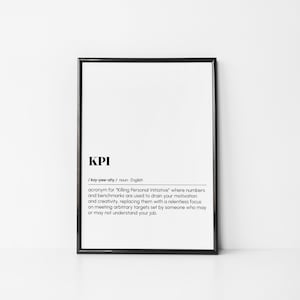 Funny Office Wall Art, KPI Definition Print, Corporate Office Poster ...