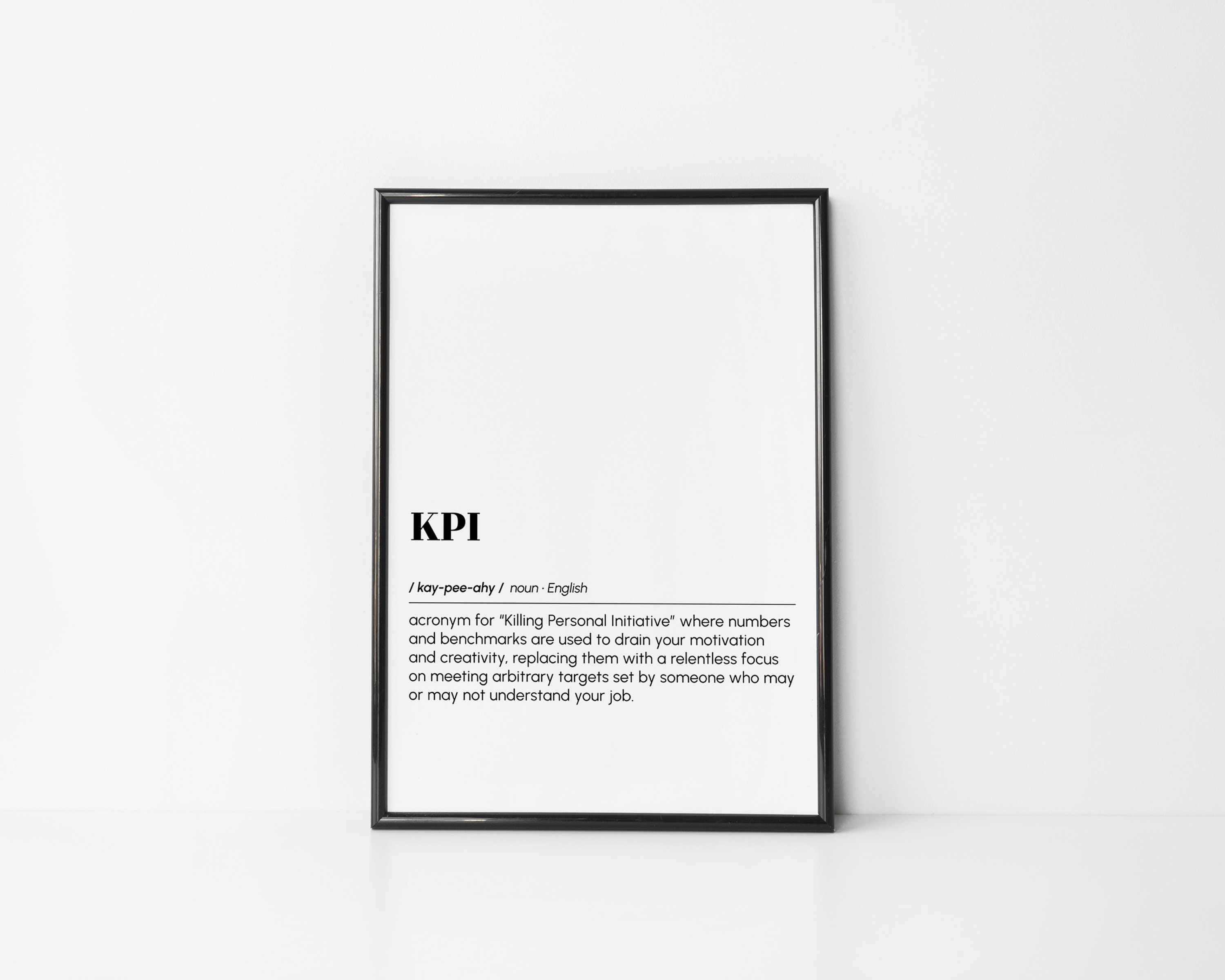 Funny Office Wall Art, KPI Definition Print, Corporate Office Poster ...