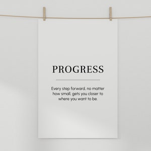 Progress Meaning, Motivational Wall Art, Positive Entrepreneur Mindset ...