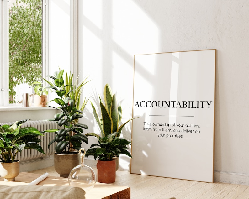 Accountability, Motivational Wall Art, Inspirational Quote Print ...