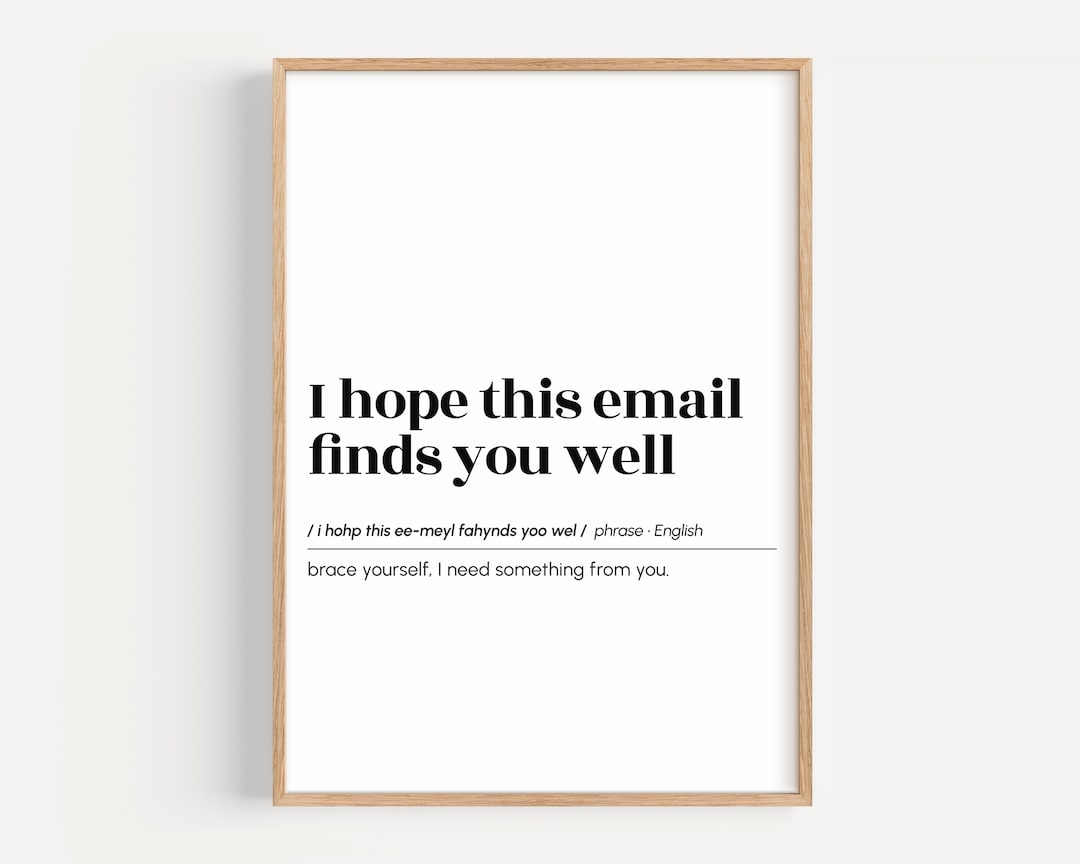 Email Phrase, Funny Definition Print, Office Wall Art, Home Office ...