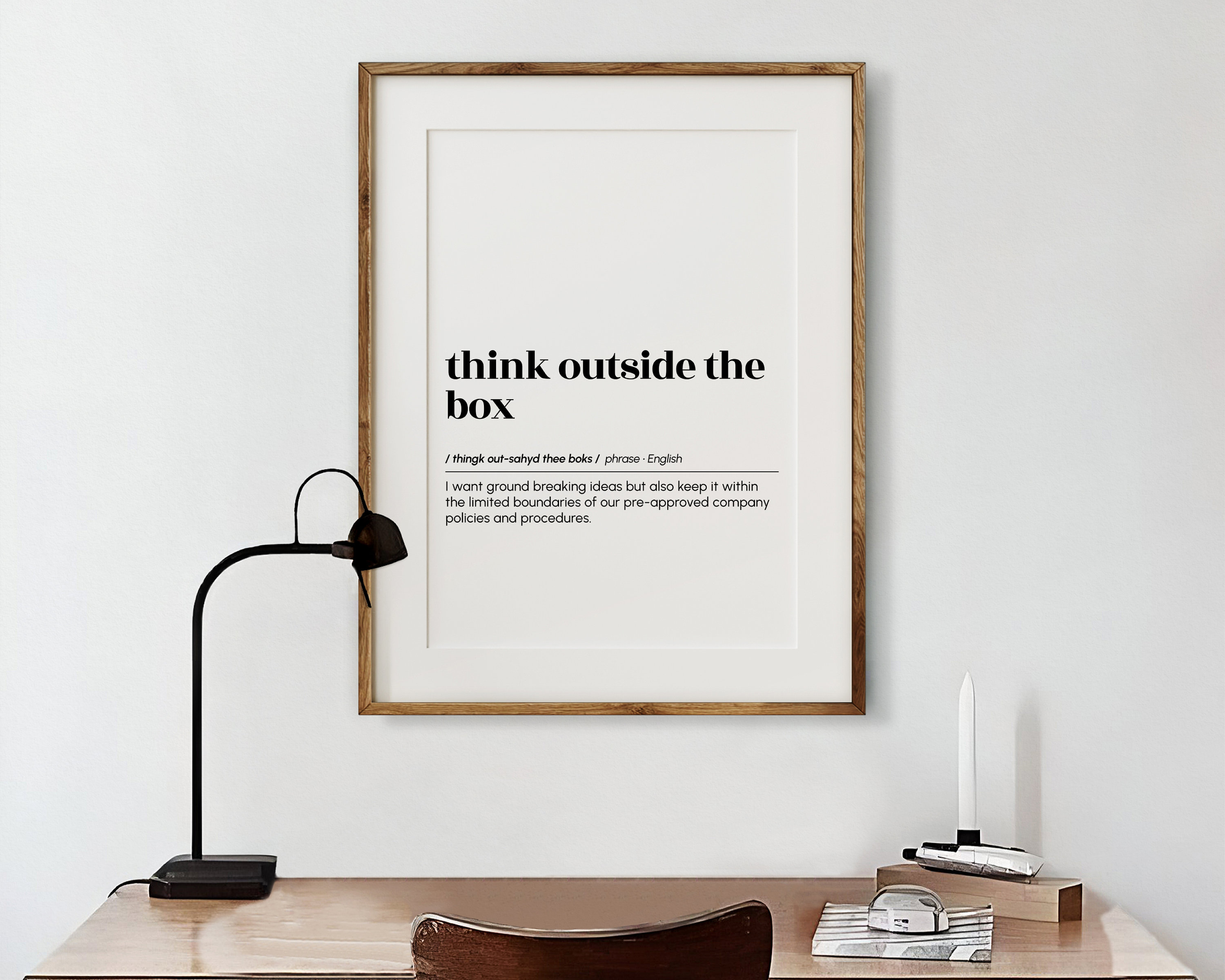Think Outside the Box Definition Print, Funny Manager Gift, Sarcastic ...