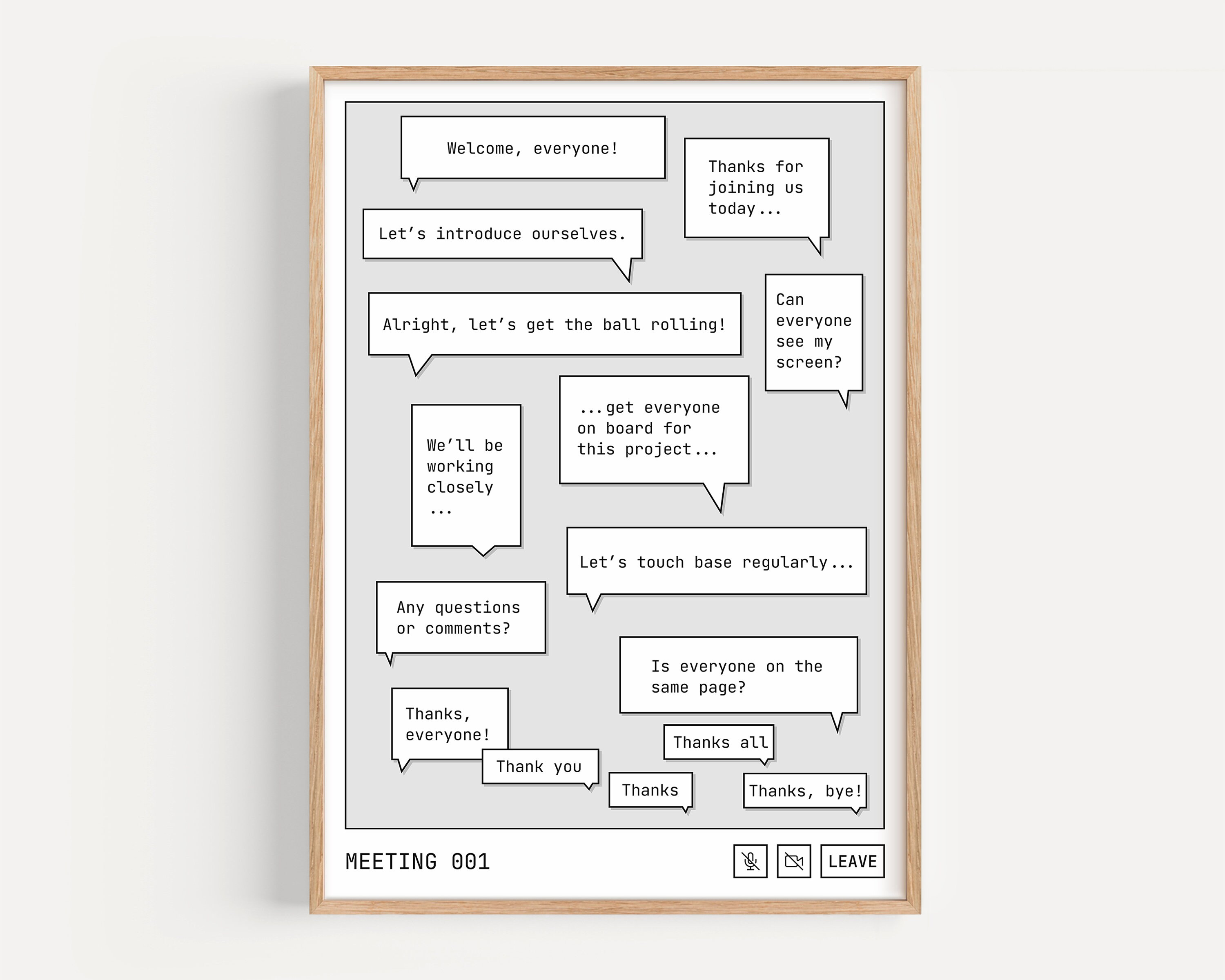 Office Wall Art for Project Manager, Set of 3, Meeting Phrases, Funny ...