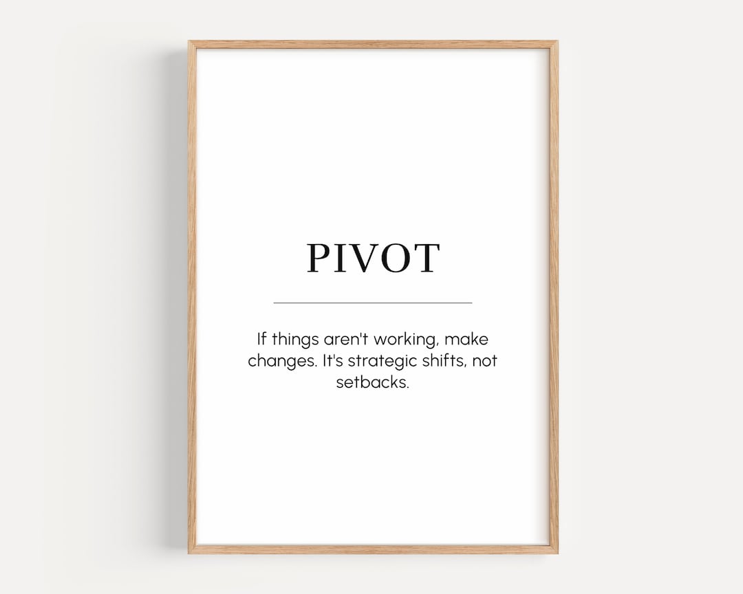 Pivot Meaning, Motivational Wall Art, Hustle Art, Inspiring Gift for ...