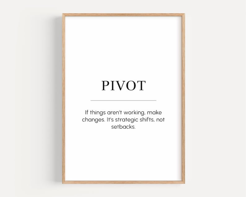 Pivot Meaning, Motivational Wall Art, Hustle Art, Inspiring Gift for ...