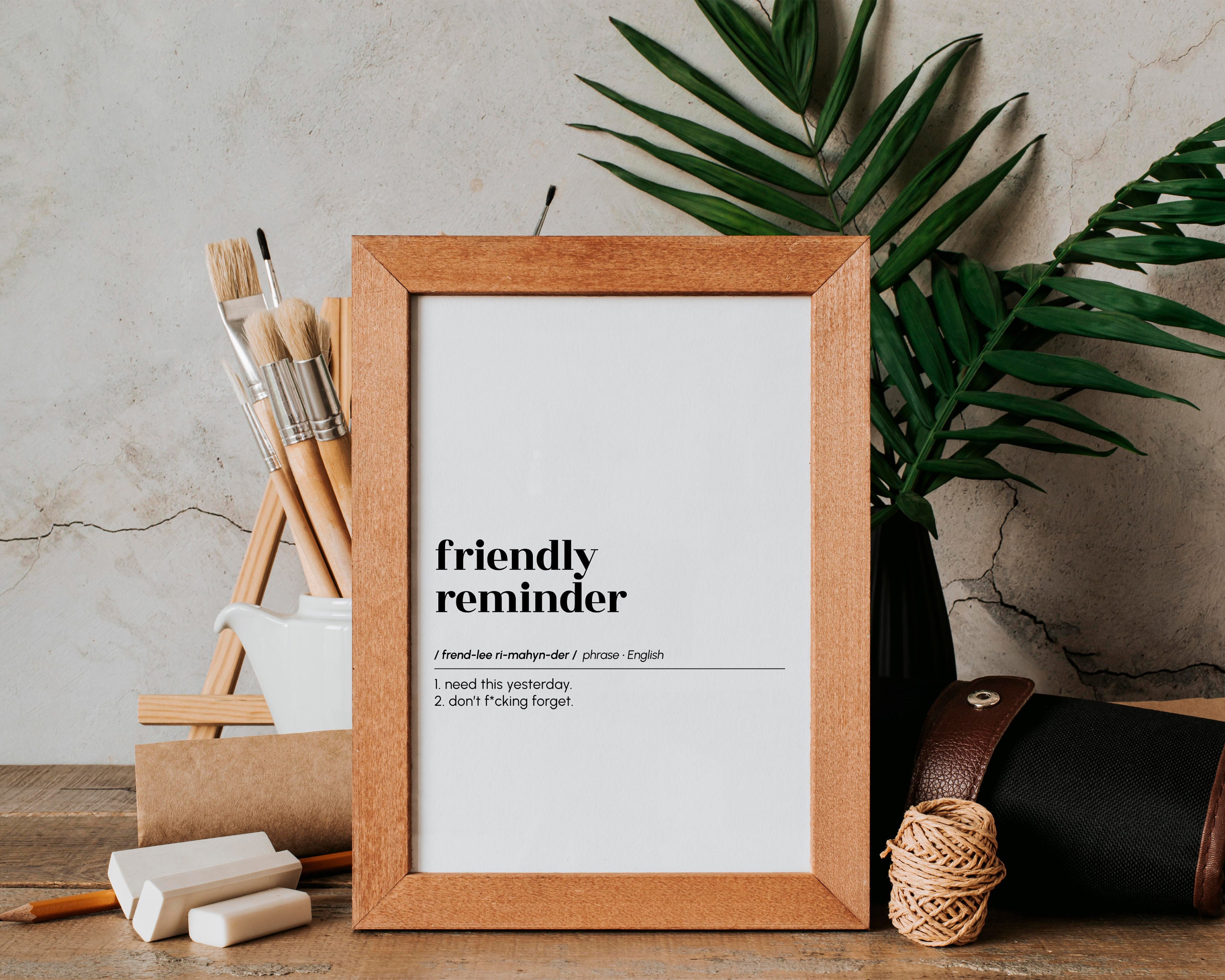 Friendly Reminder, Funny Definition Print, Office Wall Art, Home Office ...