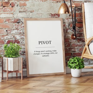 Pivot Meaning, Motivational Wall Art, Hustle Art, Inspiring Gift for ...