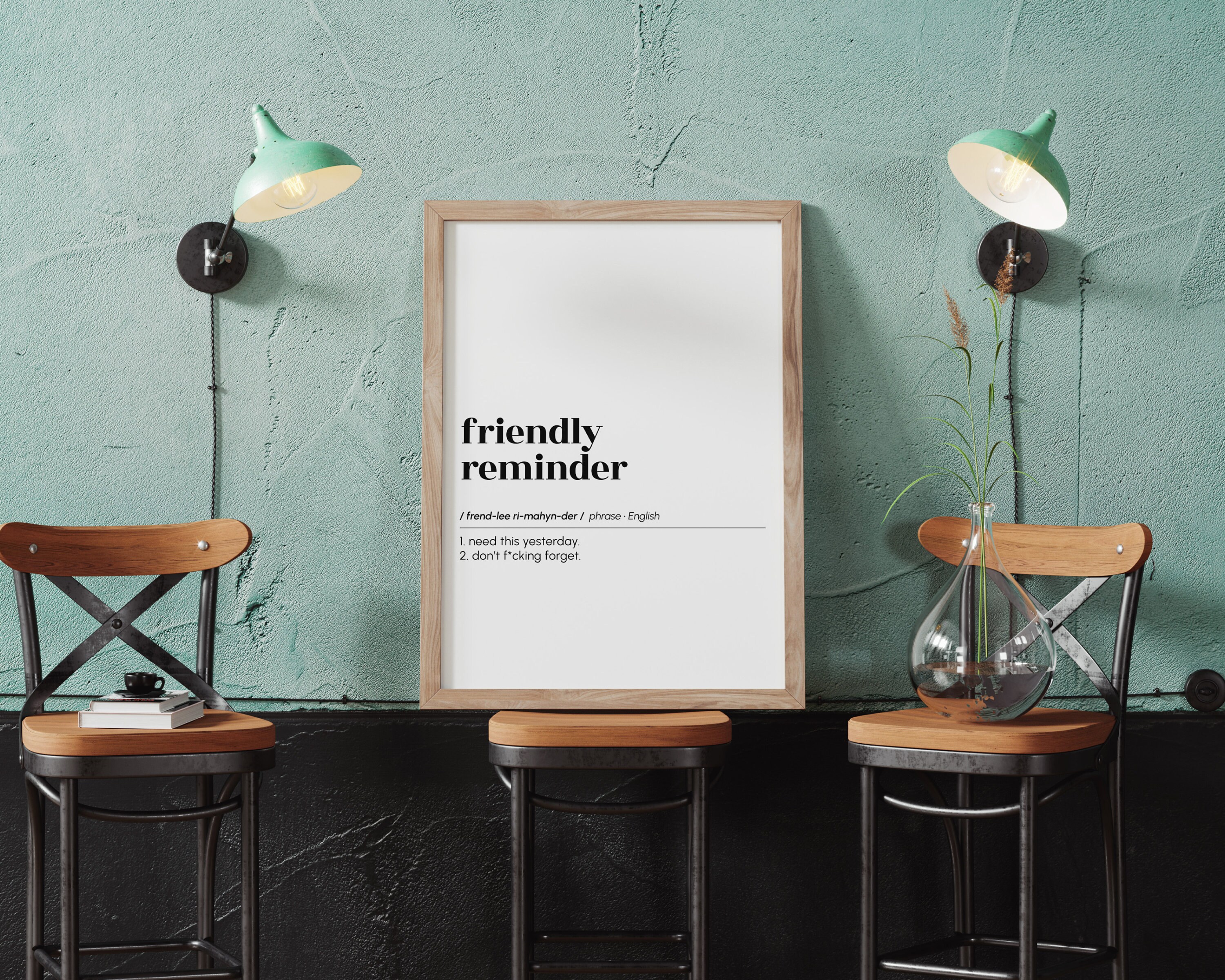 Friendly Reminder, Funny Definition Print, Office Wall Art, Home Office ...
