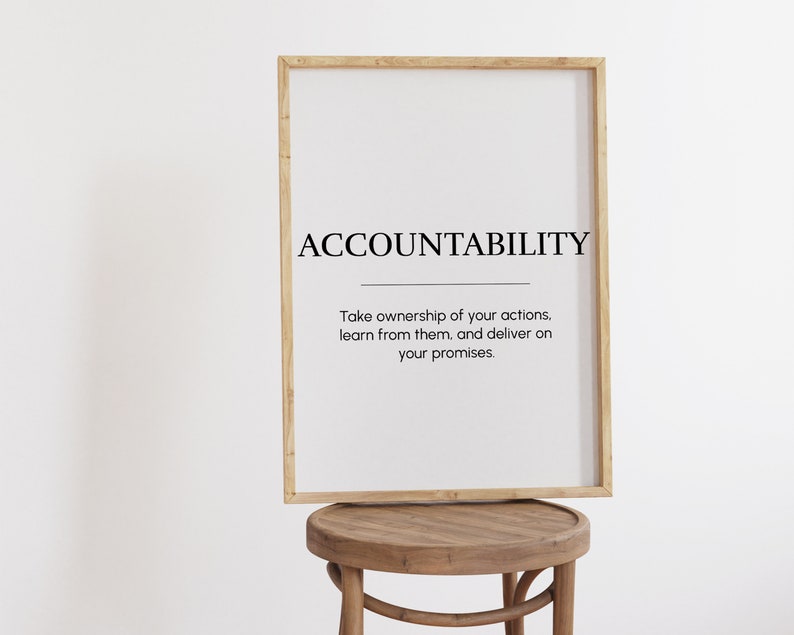Accountability, Motivational Wall Art, Inspirational Quote Print ...