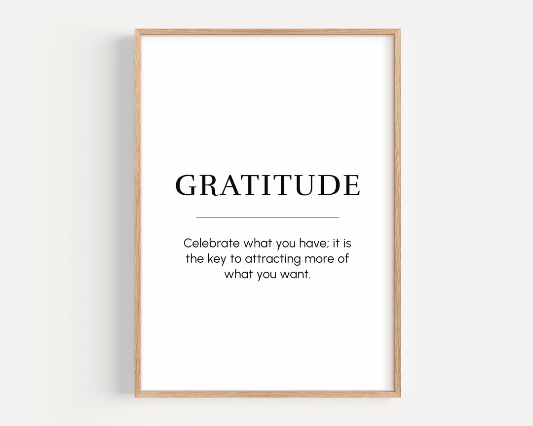 Gratitude Quote, Motivational Wall Art, Positive Mindset Print ...