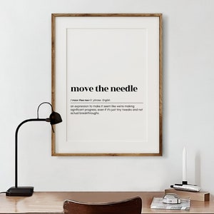 Move the Needle, Office Wall Art, Definition Print for Manager, Funny ...