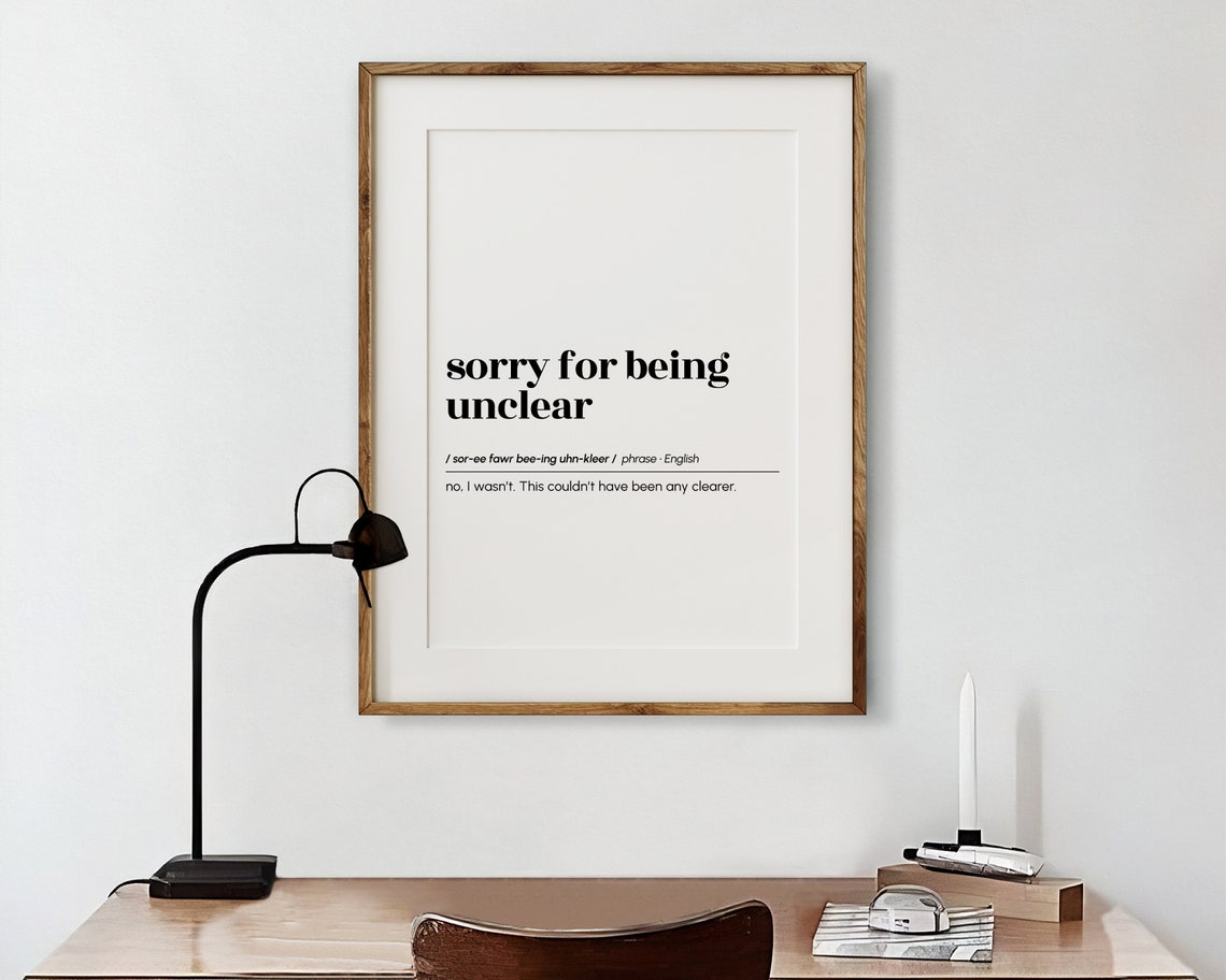 Sorry for Being Unclear Funny Cubicle Poster Email - Etsy