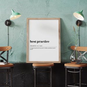 Best Practice, Funny Definition Print, Funny Office Wall Art, Home ...