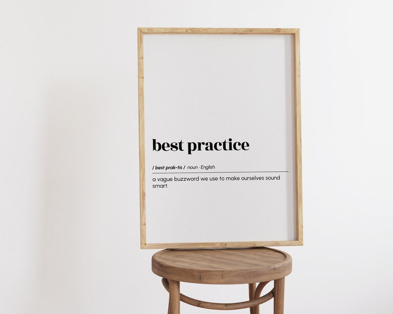 Best Practice Funny Definition Print Funny Office Wall Art - Etsy
