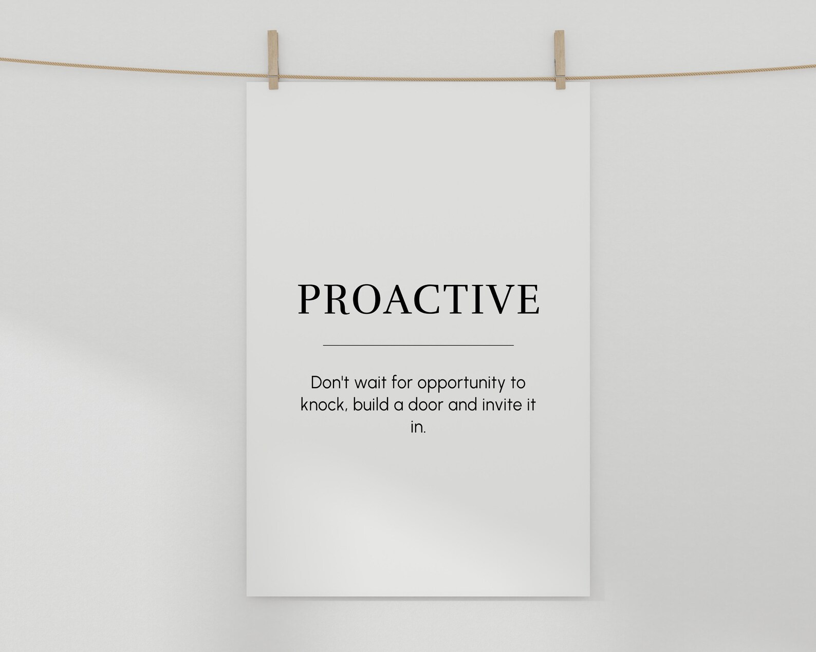 Proactive Meaning, Motivational Wall Art, Hustle Mindset Poster ...