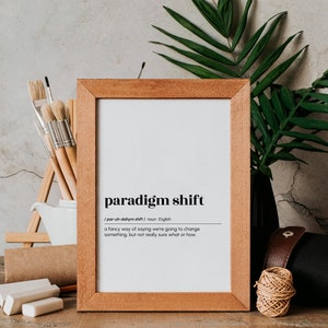 Paradigm Shift, Funny Definition Print, Funny Office Wall Art, Home ...