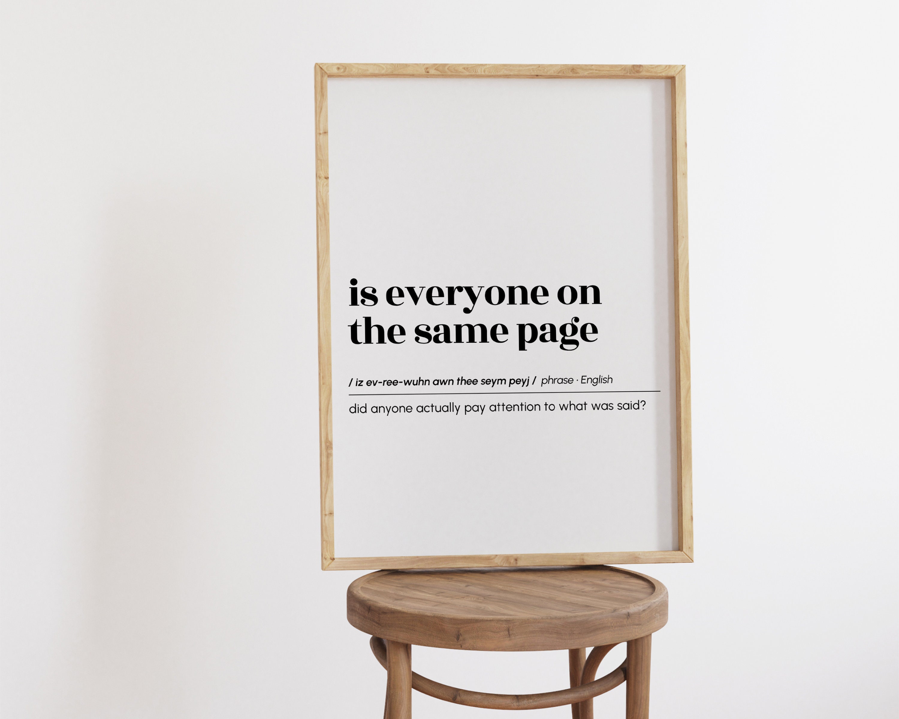 Is Everyone on the Same Page, Funny Definition Print, Office Wall Art ...