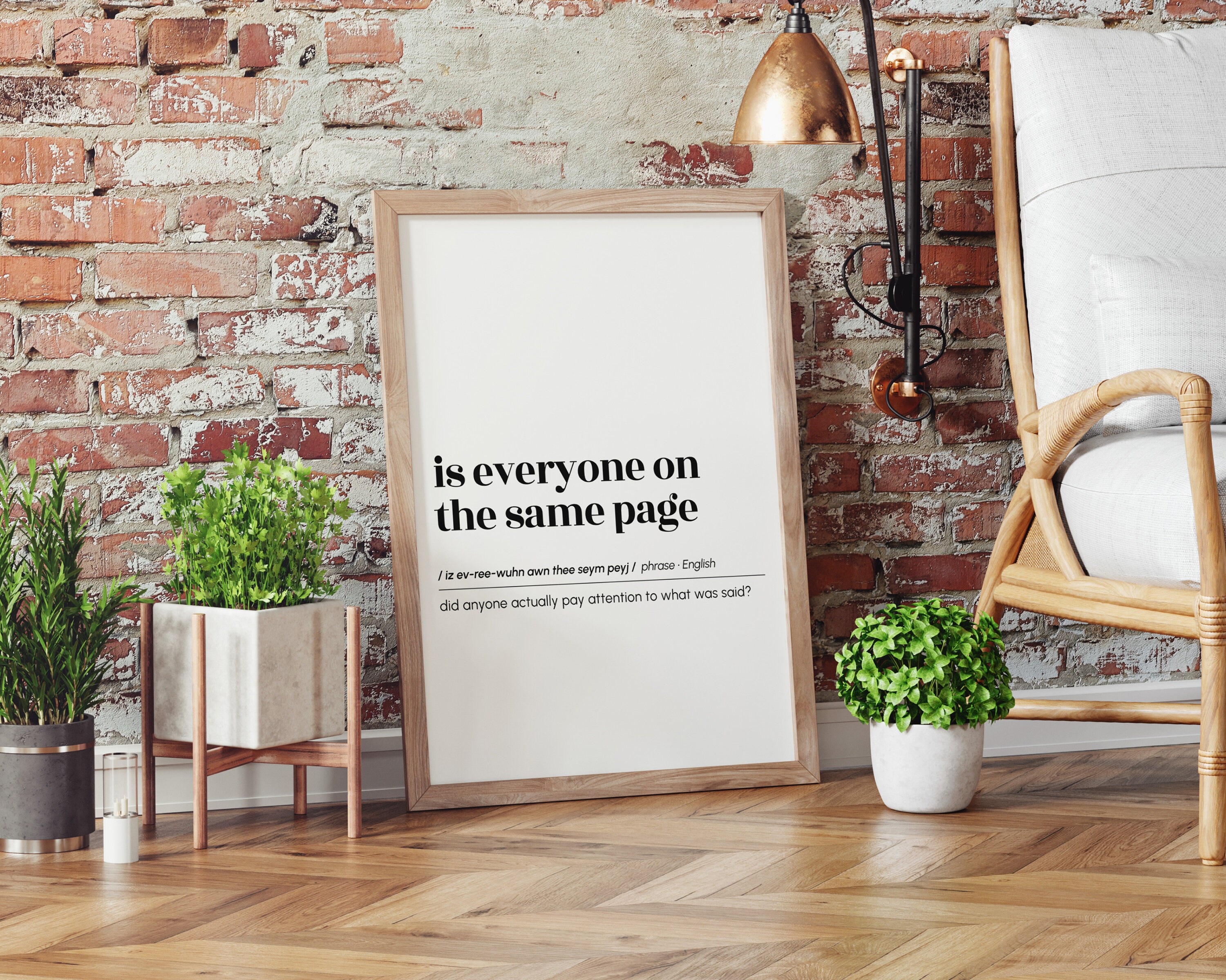 Is Everyone on the Same Page, Funny Definition Print, Office Wall Art ...