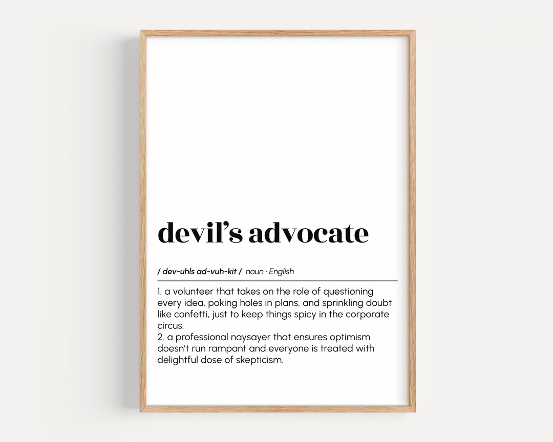 Devil's Advocate, Office Wall Art, Corporate Definition, Funny Cubicle ...