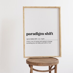 Paradigm Shift, Funny Definition Print, Funny Office Wall Art, Home ...