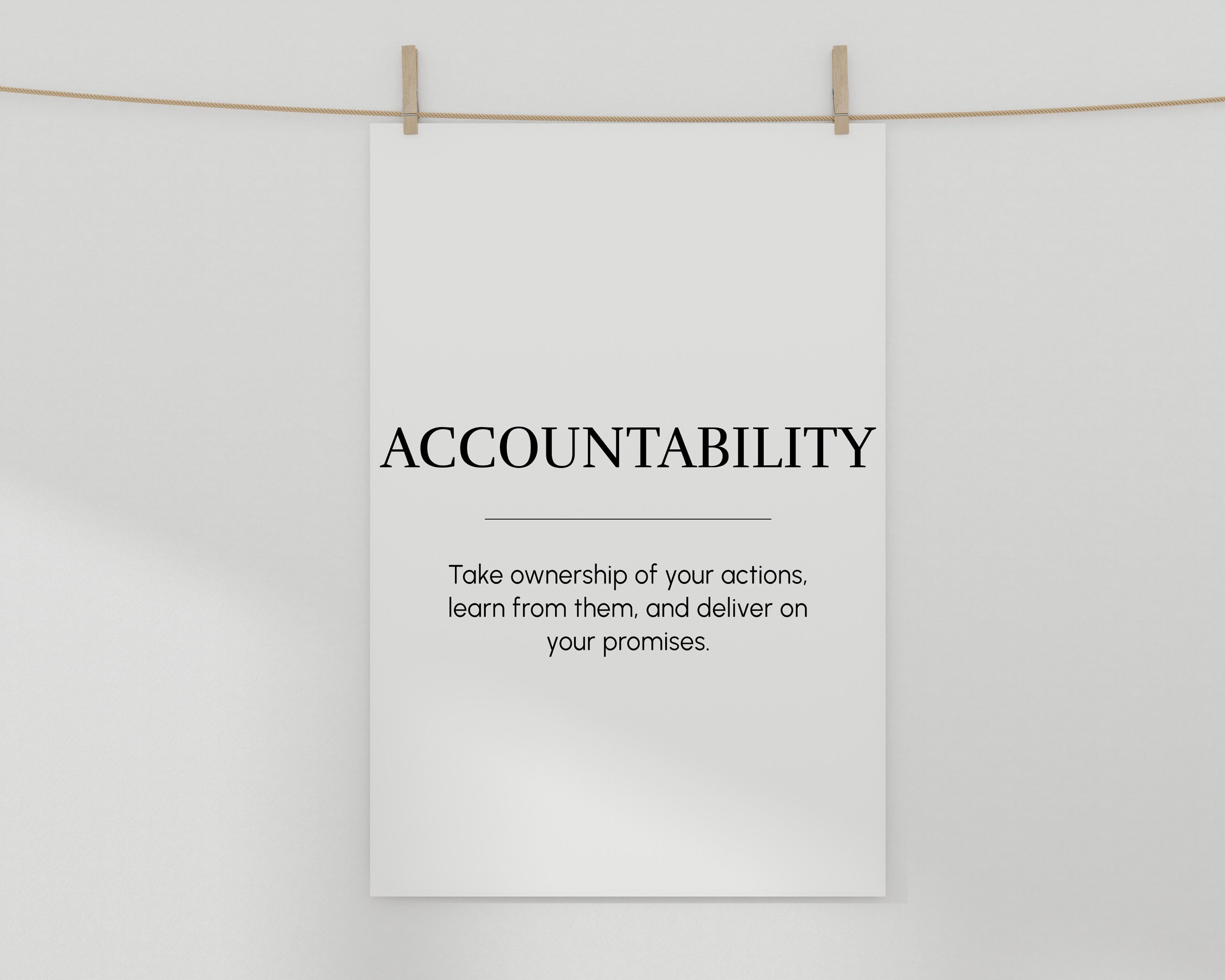 Accountability, Motivational Wall Art, Inspirational Quote Print ...