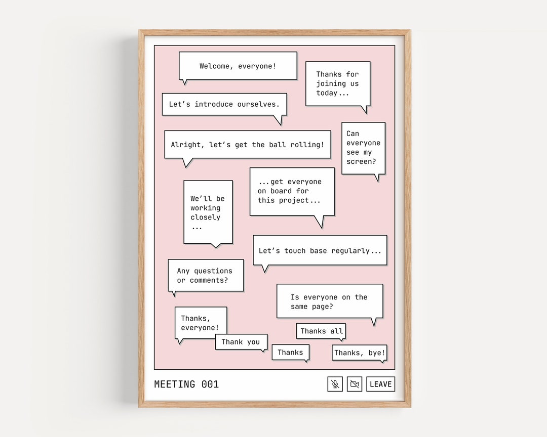 Funny Office Meeting Poster, Home Office Decor, Cubicle Decor, Office ...