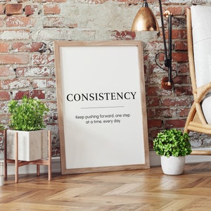 Consistency, Motivational Wall Art, Success Quote Poster, Inspirational ...