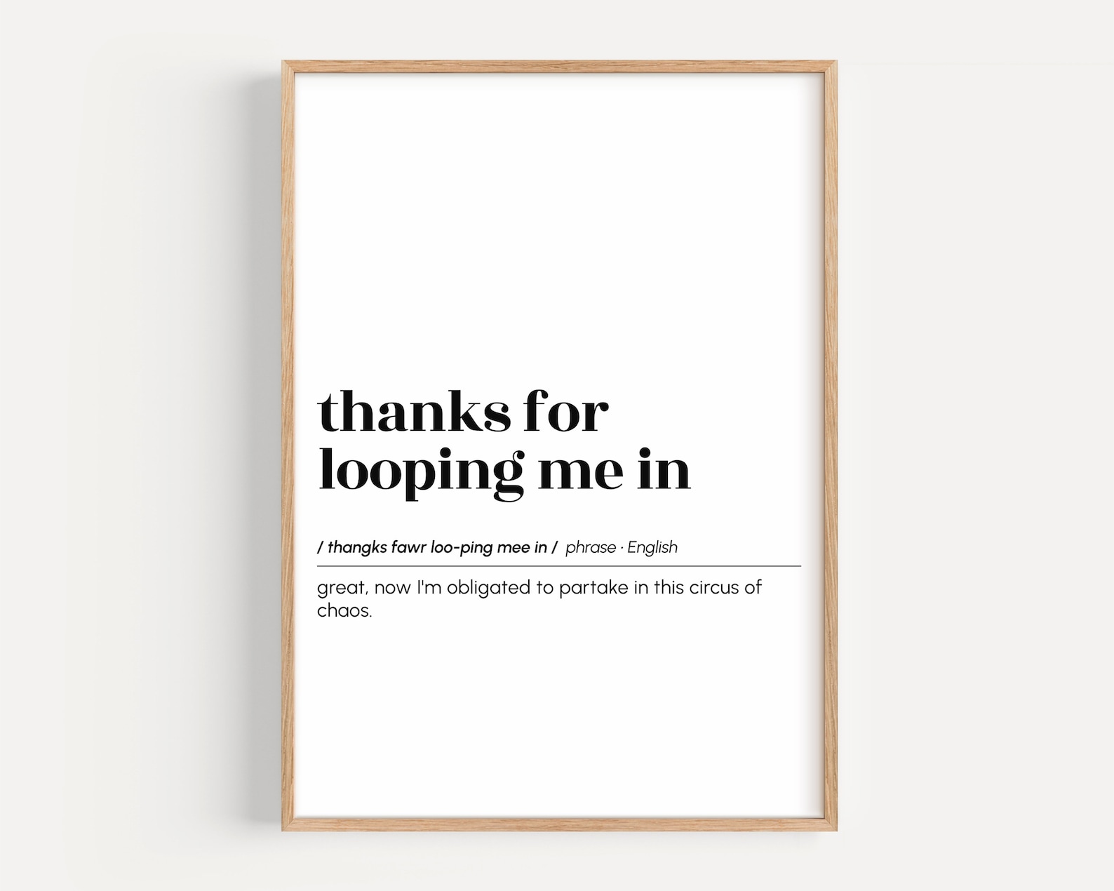 Thanks for Looping Me In, Funny Cubicle Poster, Email Definition Print ...