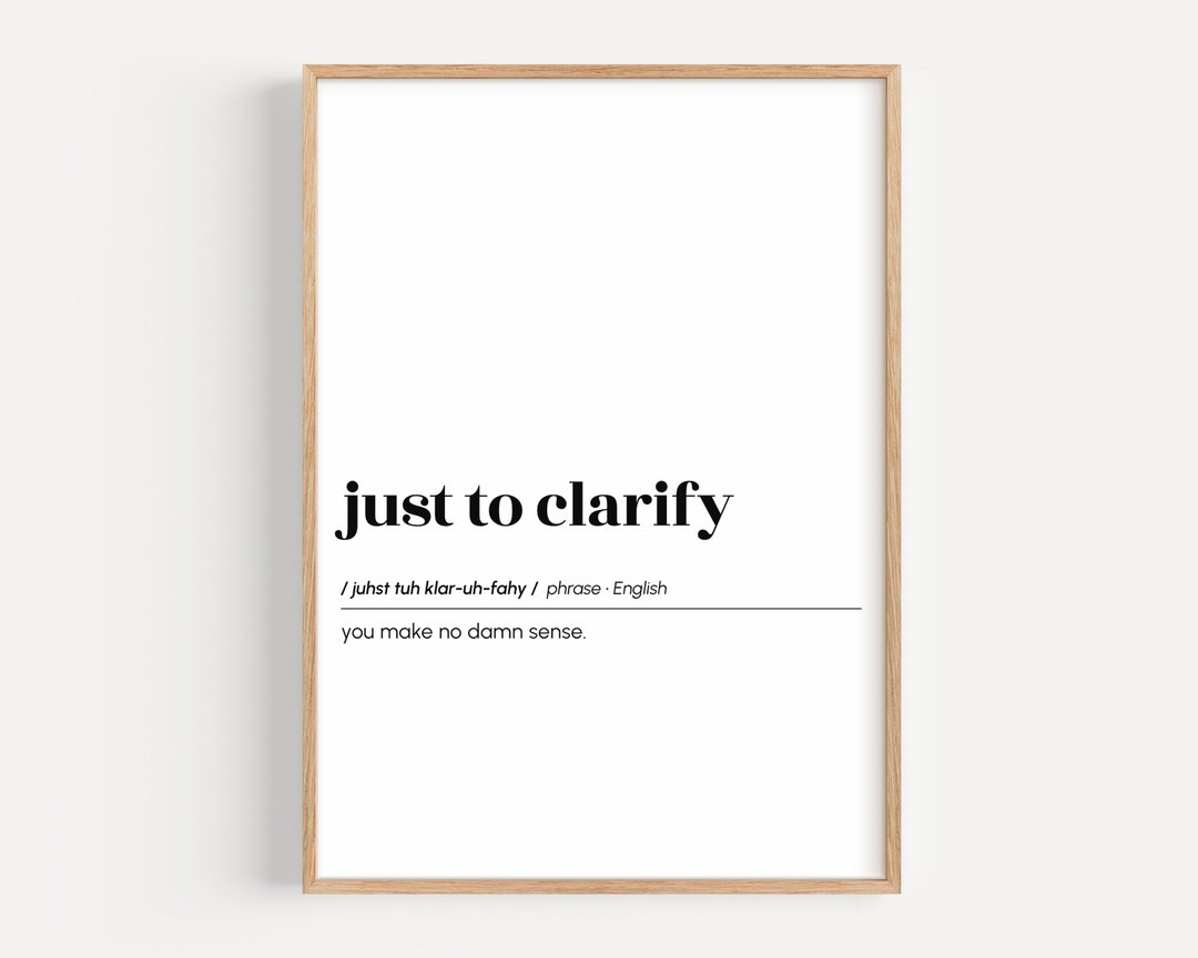 Just to Clarify, Funny Cubicle Poster, Email Definition Print, Home ...