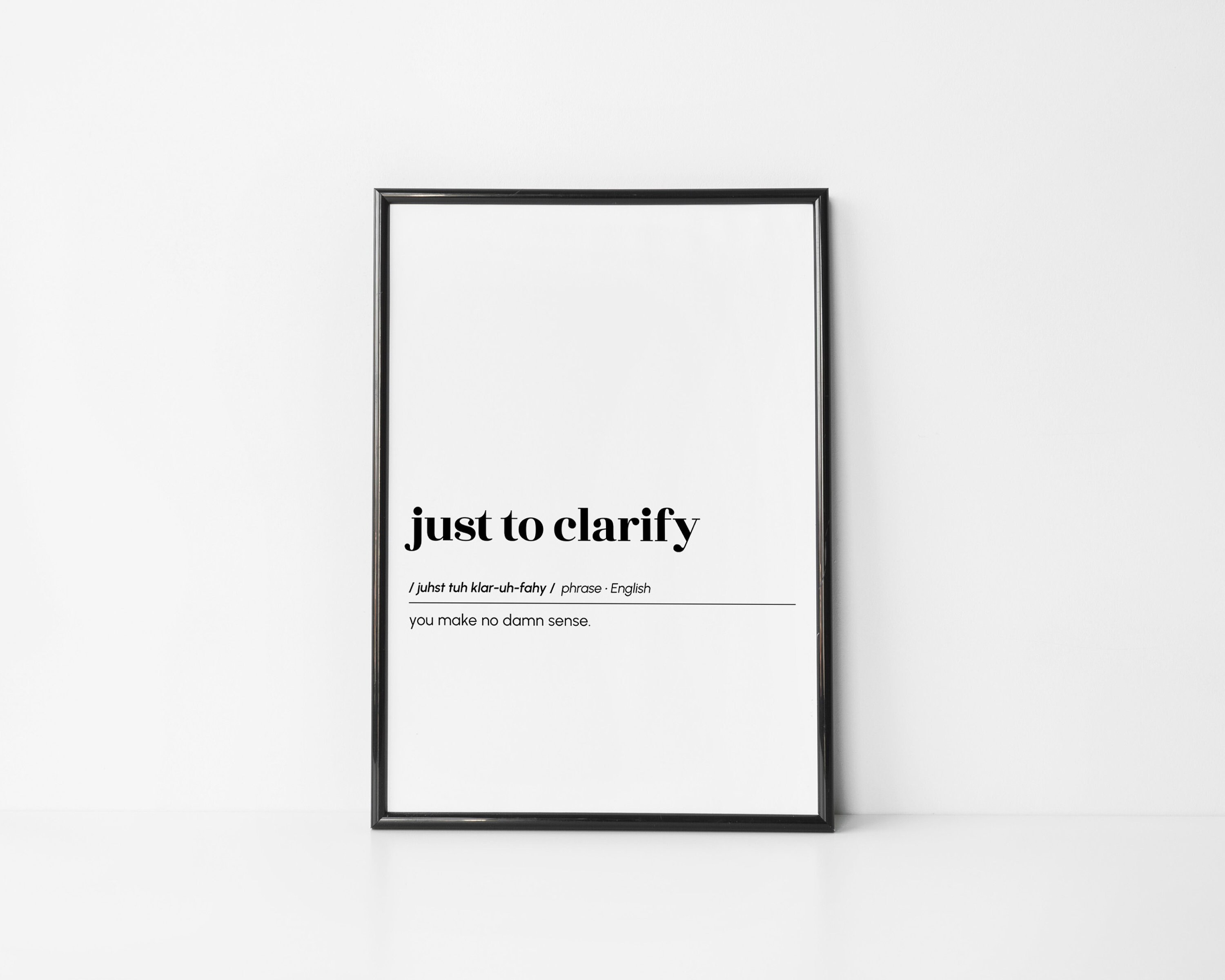 Just to Clarify, Funny Cubicle Poster, Email Definition Print, Home ...